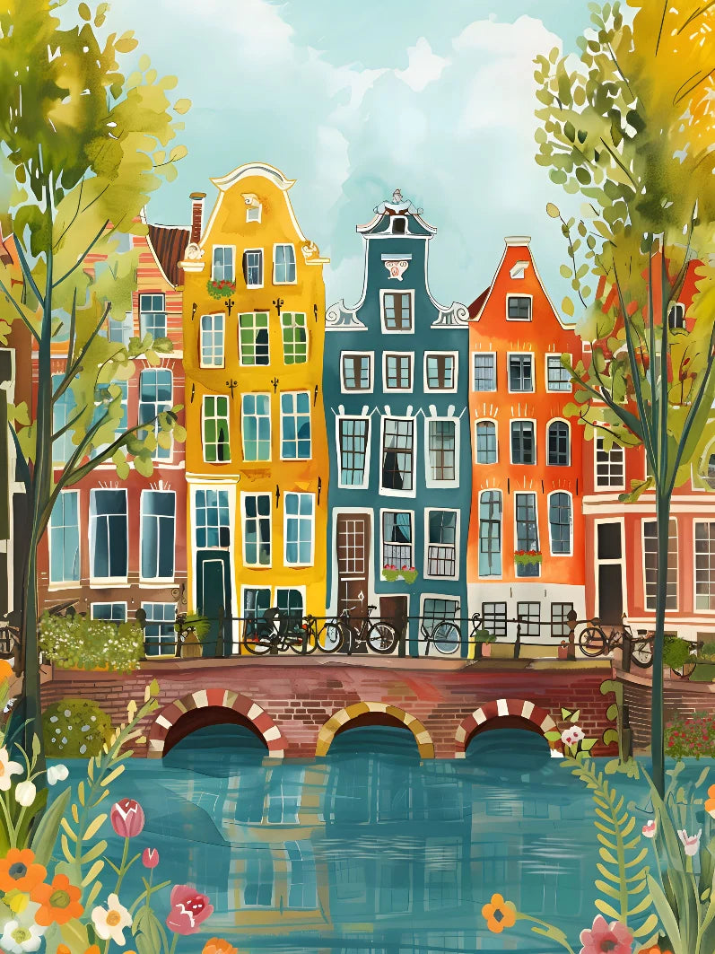 Colors of Amsterdam - Paint by Numbers Kit (12x16 inches) – Via Art